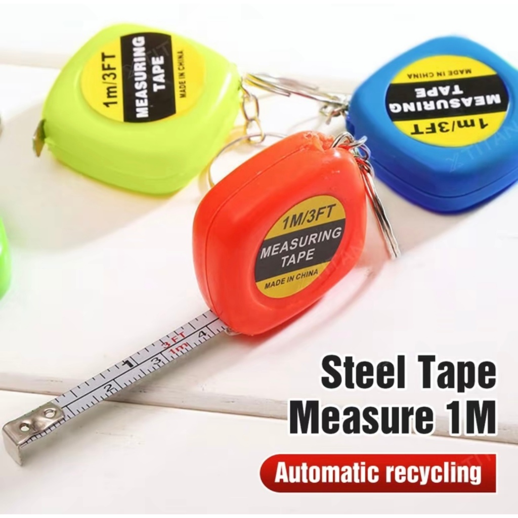 1PCS Portable Mini Keychain measure 1 Meter Steel Tape Measure Small ...