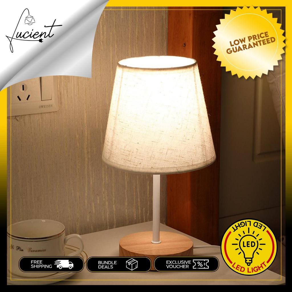 LUCIENT Mini Hotel Desk Table Lamp | USB Powered Fabric Table Lamp ...