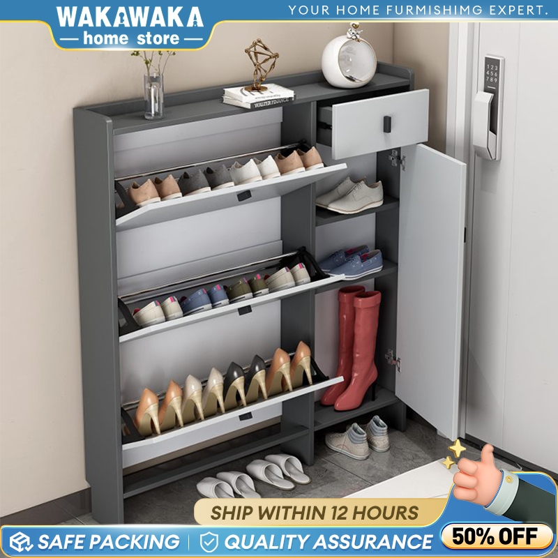 Flip Shoe Cabinet Storage Flip Shoe Rack Cabinet 3 Drawers Home ...