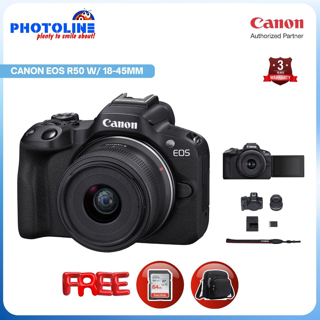Canon EOS R50 Mirrorless Camera with 18-45mm Lens | Shopee Philippines