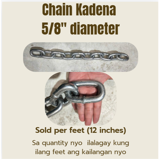 Chain Kadena Industrial Chain 5/8" or 16 mm diameter sold per Feet ...