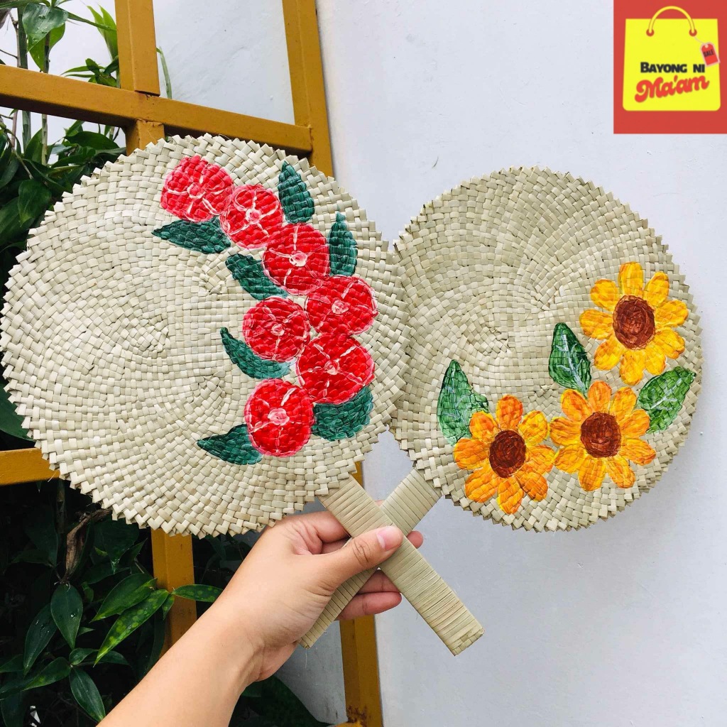 BAYONG NI MA'AM: New! Cute Abaniko Flower Designs || Pamaypay || Native ...