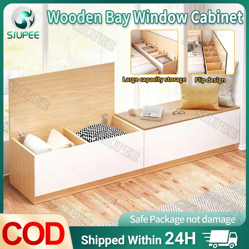 【On Hand】Window Low Cabinet Bay Bedroom Locker Bookcase Window Cabinet ...