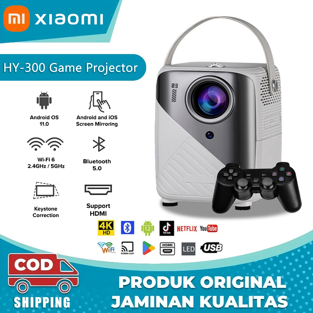 Xiaomi Mini Game Projector with WiFi and Bluetooth 1080P Full HD 4K ...