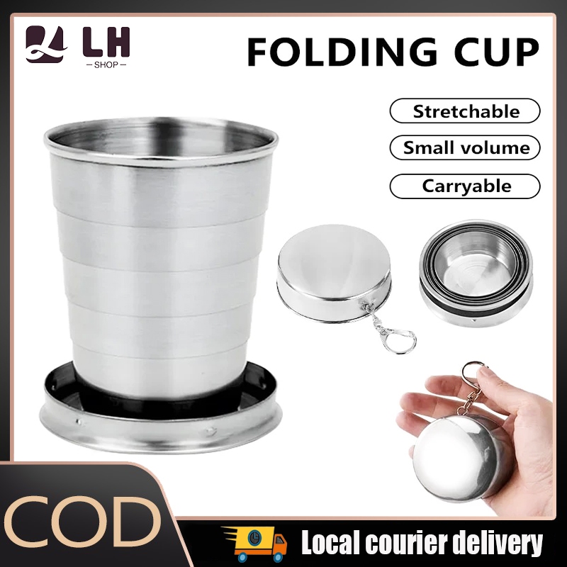 Kitchen Portable teacup Stainless steel folding cup Outdoor retractable ...