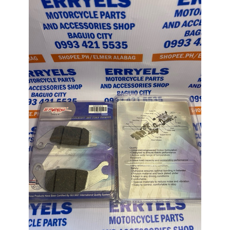 SPEED THAI BRAKE PAD FOR RAIDER 150(REAR) | Shopee Philippines