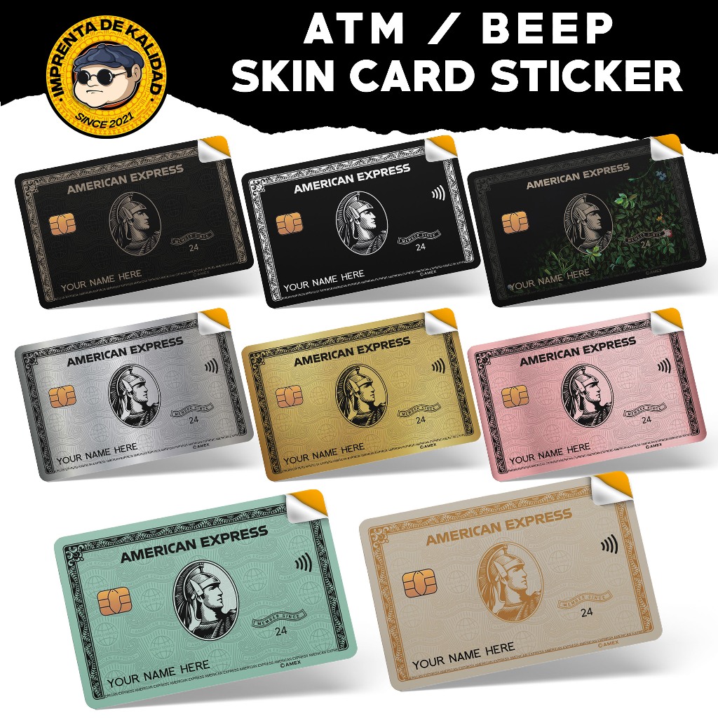 AE/AMEX AMERICAN EXPRESS Card Skin Card Sticker Vinyl Debit/ATM/beep ...