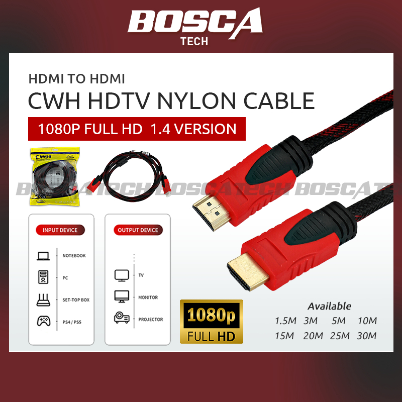 CWH HDMI Cable HDMI to HDMI 10m 15m 20m 25m 30m 1080P Full HD High ...