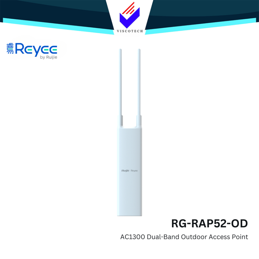 Reyee RG-RAP52-OD AC1300 Reyee Wi-Fi 5 AC1300 Dual-Band Outdoor IP65 Weatherproof Access Point ...
