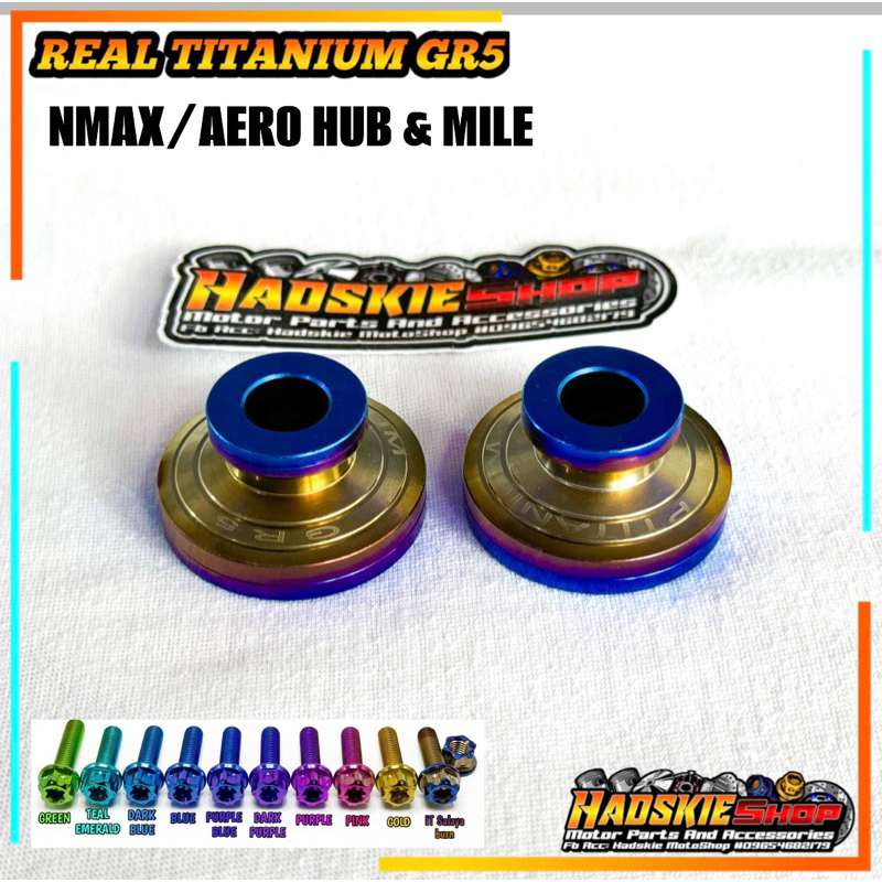 REAL TITANIUM GR5 NMAX/AEROX HUB MILE/FRONT AXLE SPACER SET (Sold as set) | Shopee Philippines