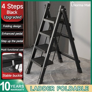 Norma 3/4 Steps Ladder Foldable Carbon Steel Ladder Sturdy Anti-slip ...
