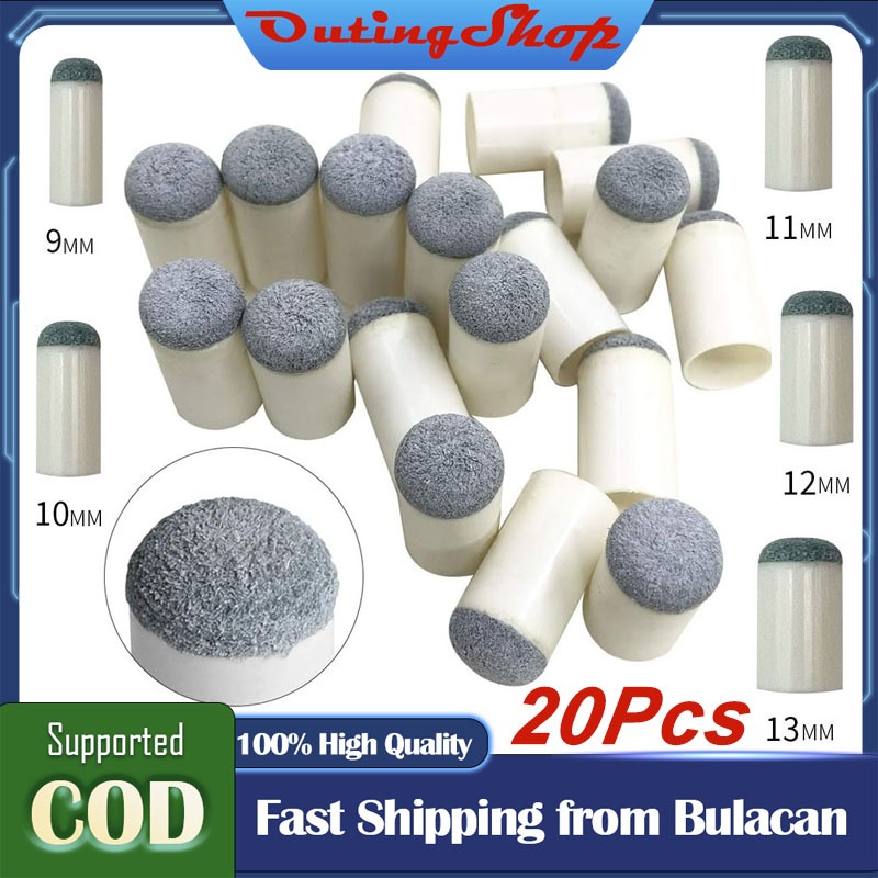 20Pcs Billiard Cue Stick Push on Tip Billiard Cue Stick Tip Screw On ...