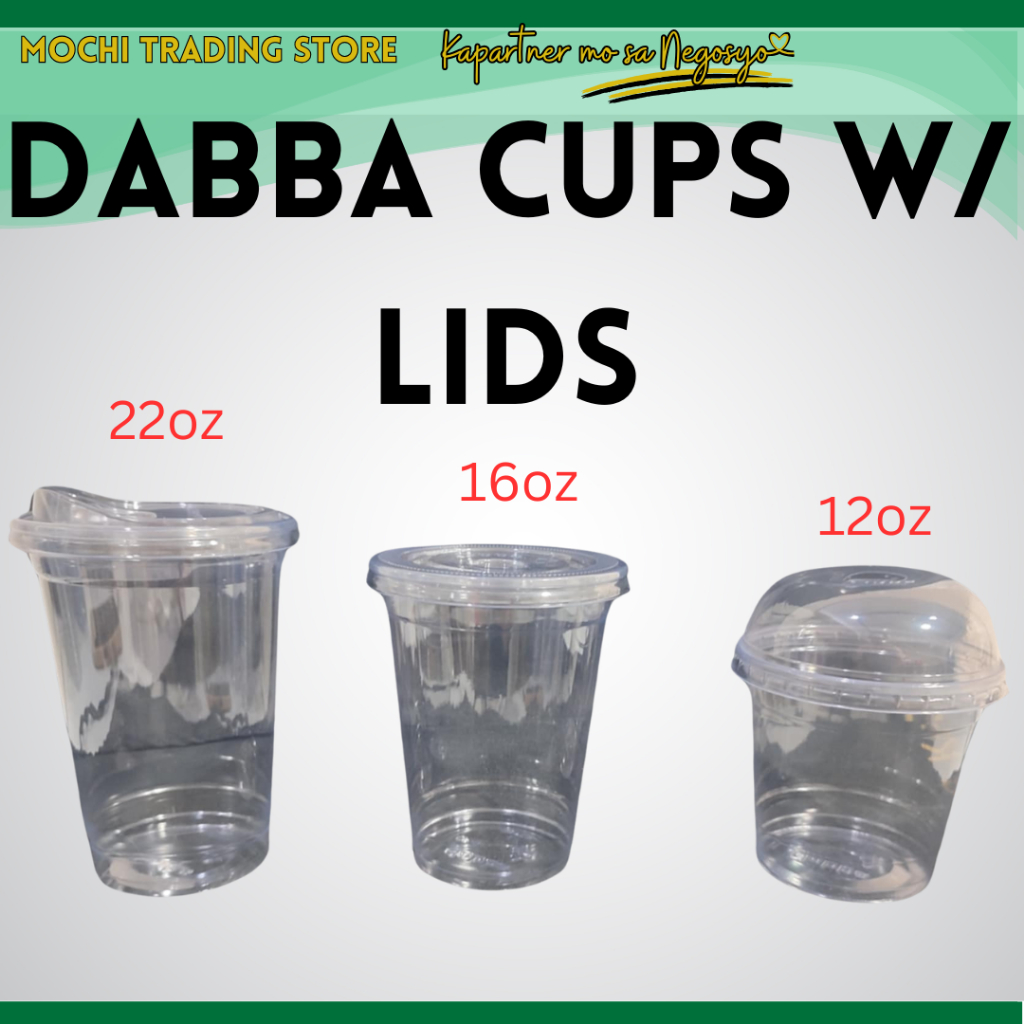 50pcs Dabba Cup Milktea Elegant Thick Cups with Lid shp5 | Shopee ...