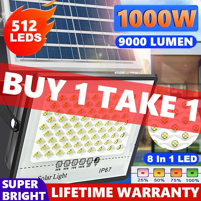 BUY 1 TAKE 1 Solar Light Outdoor Lighting Waterproof Solar Flood Street Lamp 50 X Bright MAX ...
