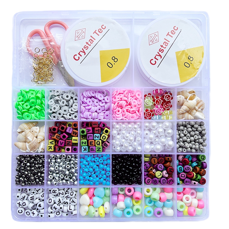 5000 Pcs beads for bracelet making set beads set kit with tools diy ...