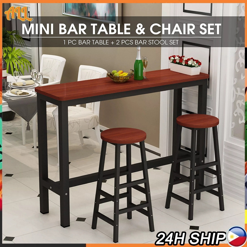 Mini Bar Table and Chairs Set 1 Piece Bar Table and 2 Piece Bar Stools Bar Counter Table and Chairs Shopee Philippines