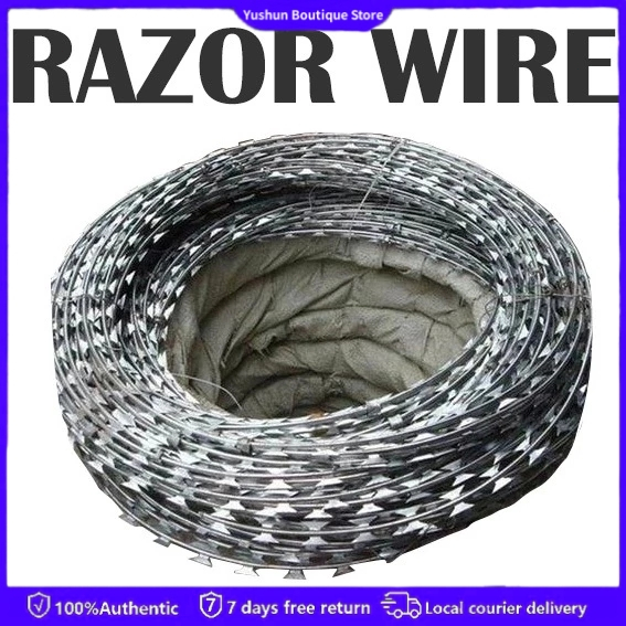 100meter Steel Barbed razor Wire anti-climb steel wire Barbed wire 50cm ...