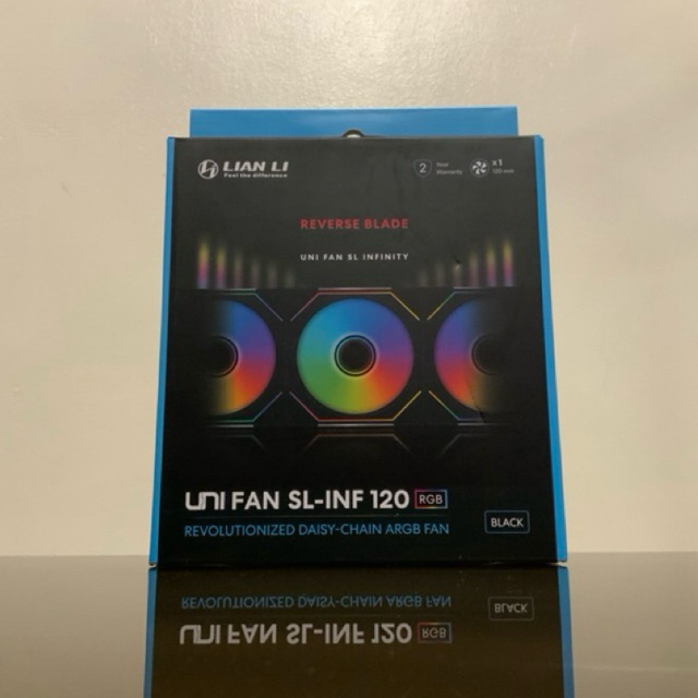 LIAN LI UNIFAN SL-INFINITY 1X BLACK/WHITE REVERSE BLADE FAN RGB 120MM ...