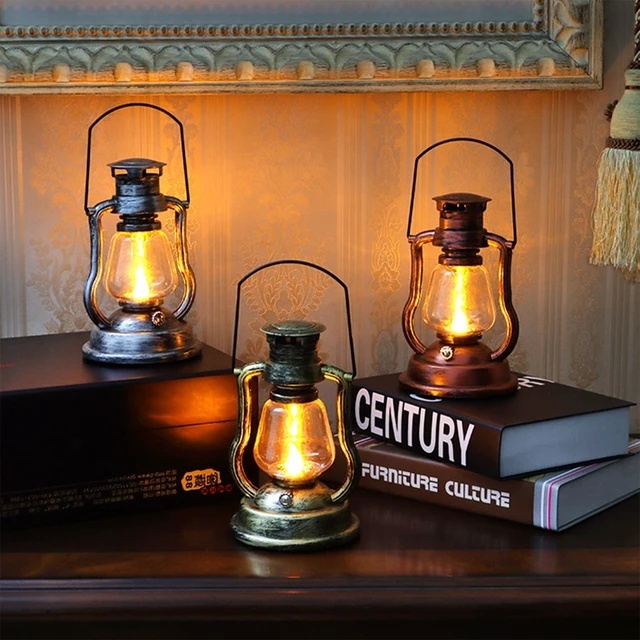 Camping Lantern Retro Solar Kerosene Lamp Vintage Oil Lamp Outdoor ...