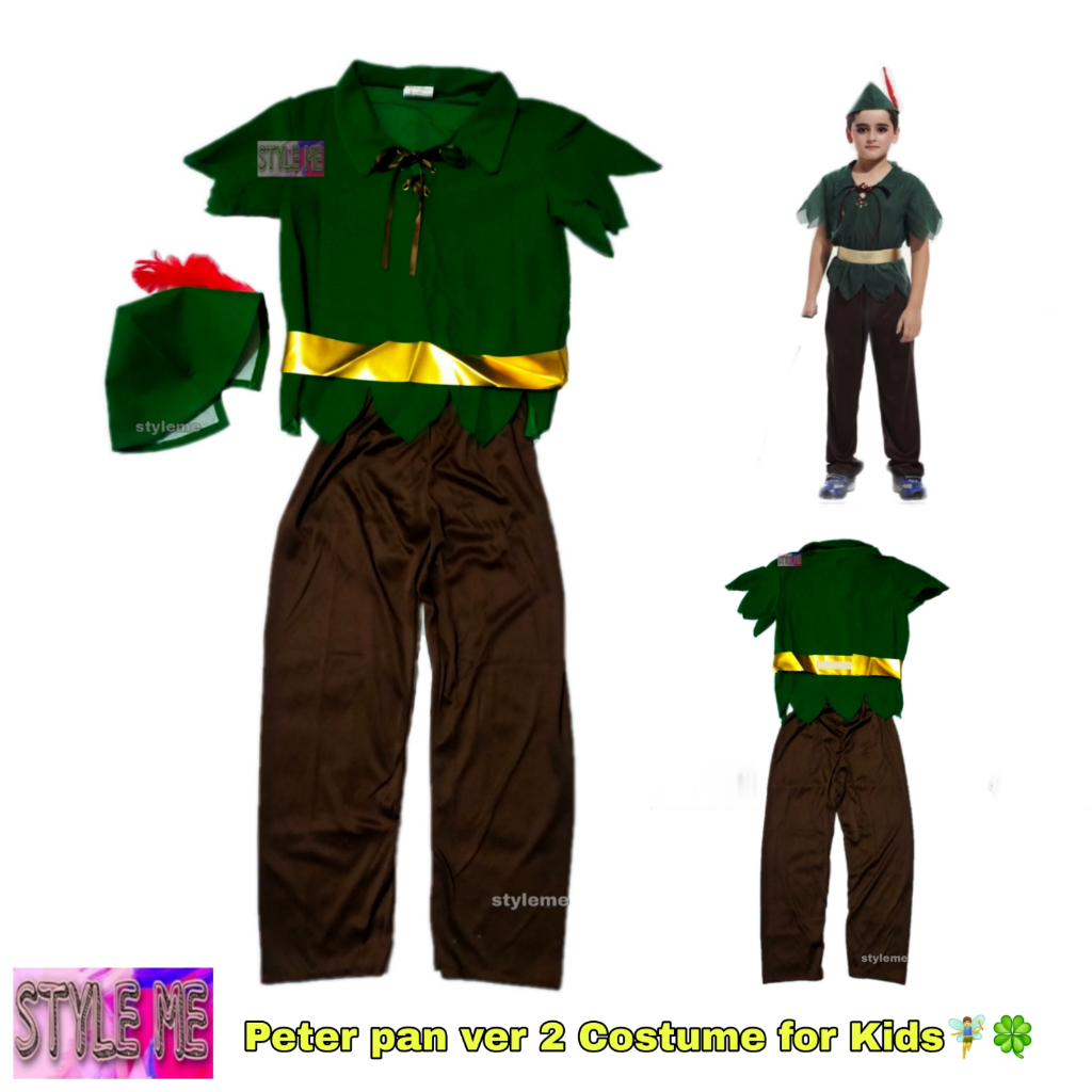 PETER PAN VERSION 2 CHARACTER COMPLETE SET COSTUME FOR KIDS | Shopee ...