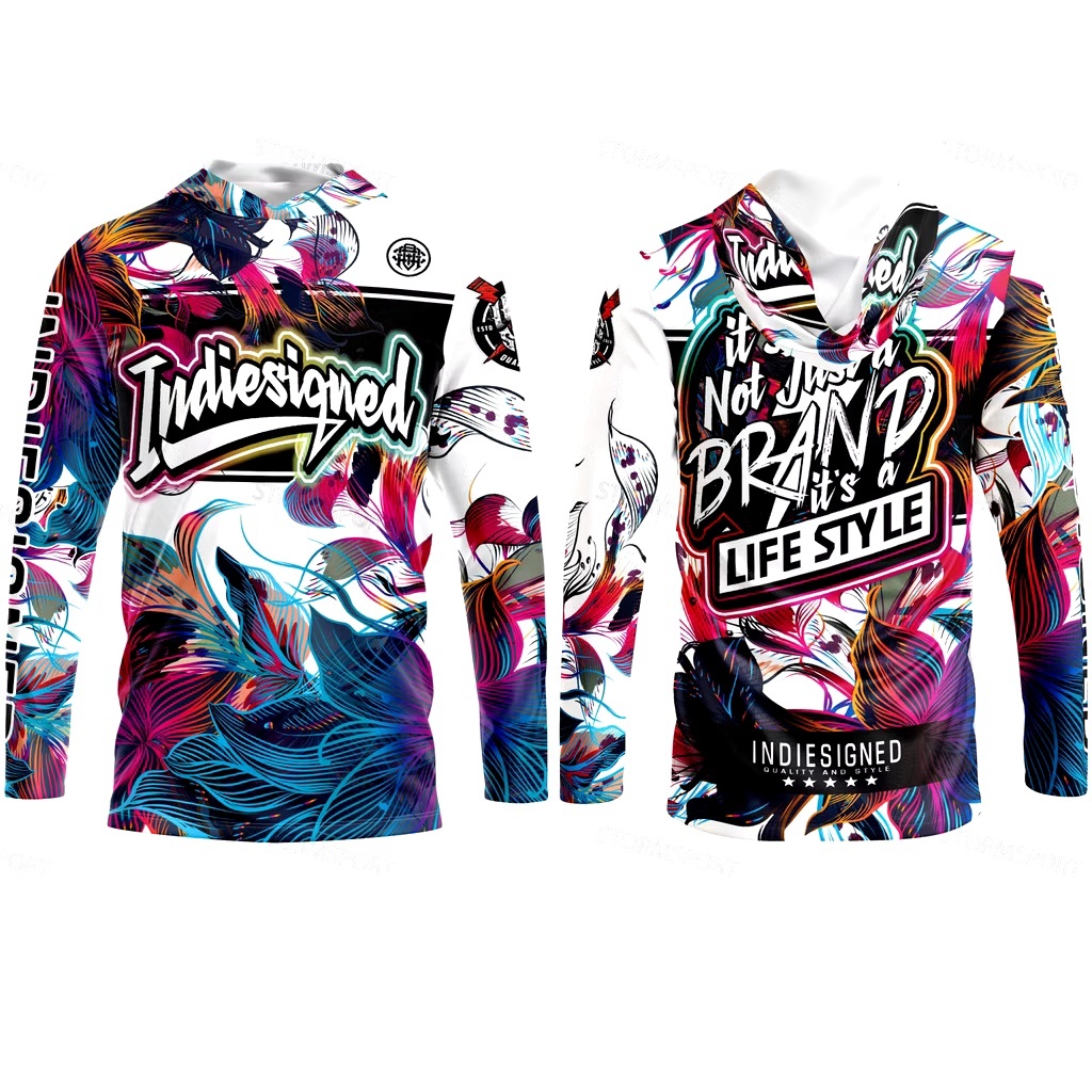 MS Long Sleeve Motor Jersey with Hoodie for men Motorcycle T-shirt Hood Full Sublimation ...