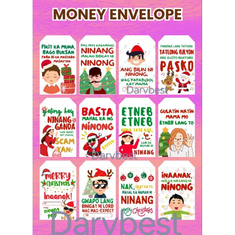 Witty Christmas angpao money envelope ampao (short) | Shopee Philippines