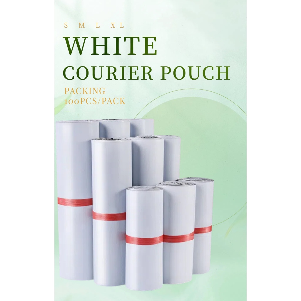 100pcs white courier pouch plain pouch express pouch Parcel Pouch ...