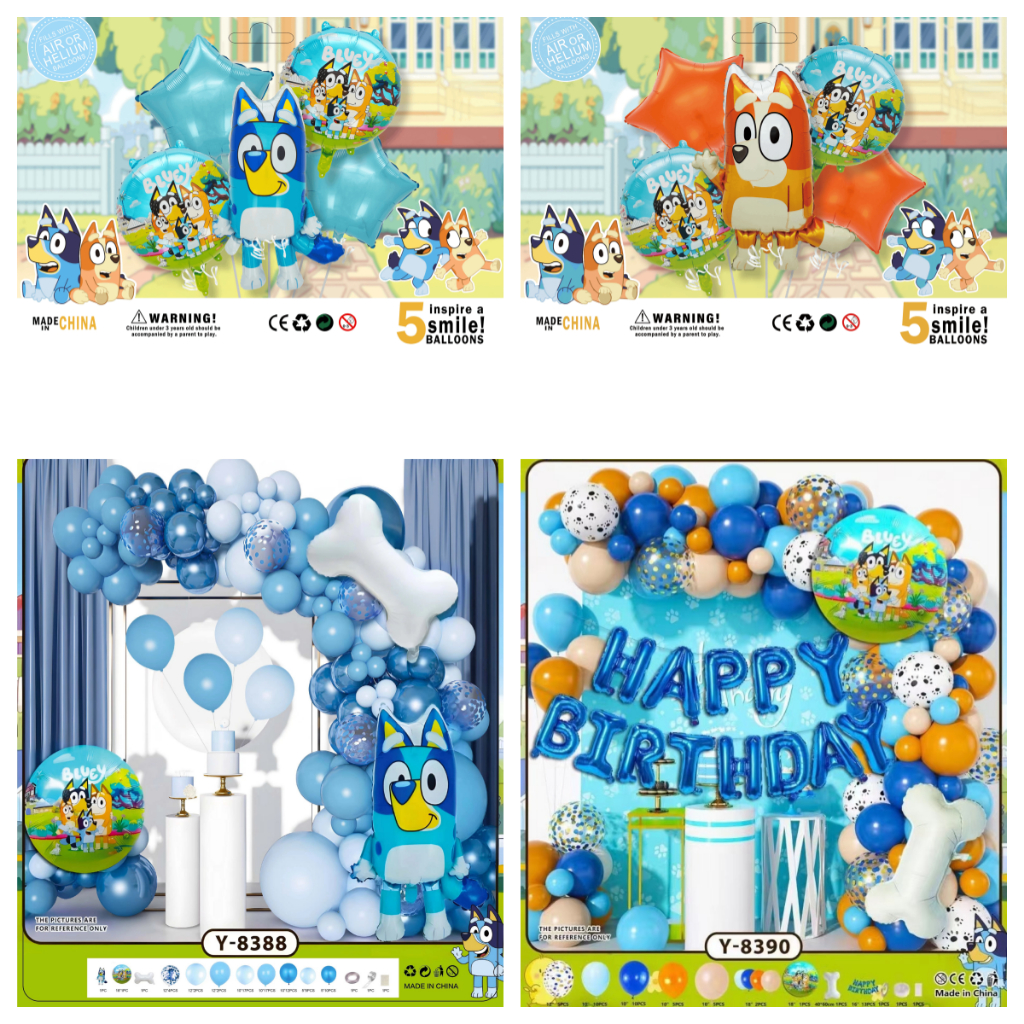 Bluey Theme Balloons Set DIY Balloon Arch Garland Kit Birthday Party ...