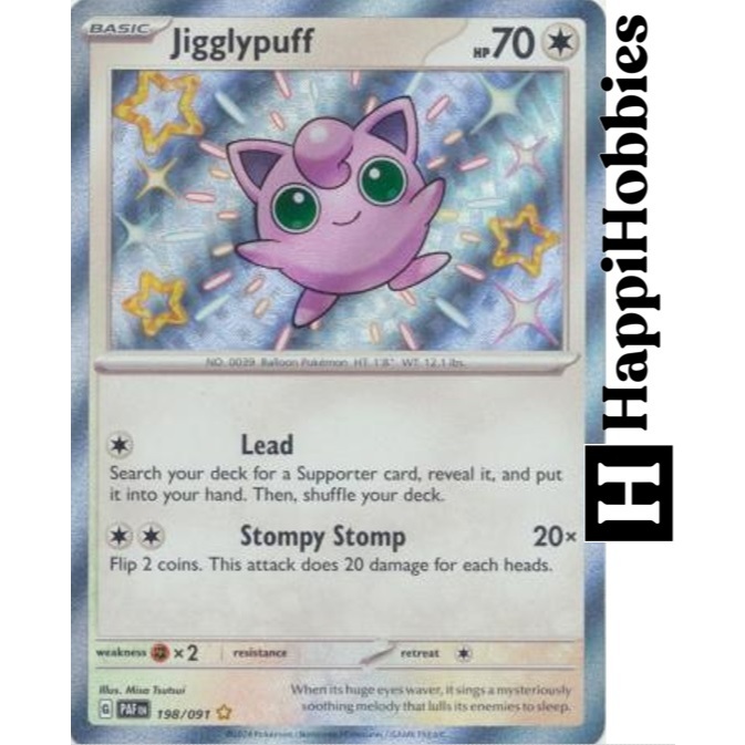 Jigglypuff - 198/091 - Shiny Rare | POKEMON TCG: Paldean Fates | Shopee ...