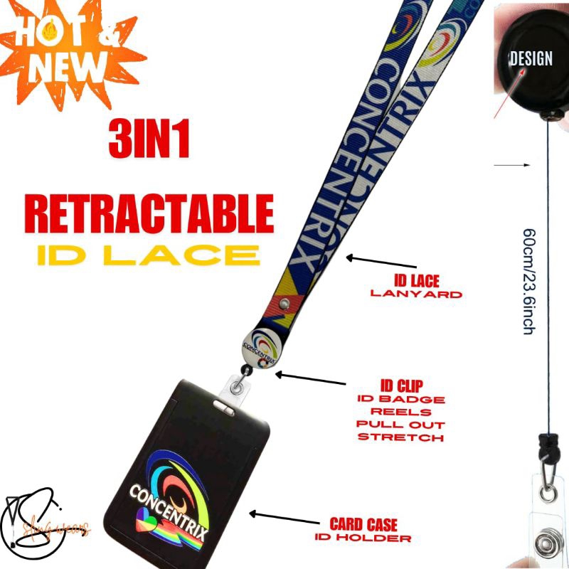 Concentrix 3in1 Retractable I'd lace lanyard holder | Shopee Philippines