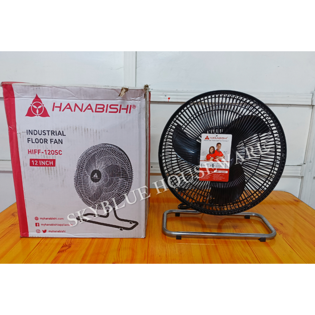 HANABISHI Industrial Floor Fan 12inch Blade / Electric Fan 3-speed ...