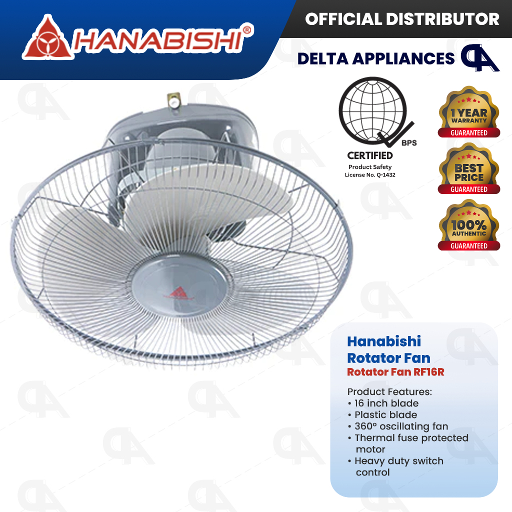 Hanabishi Orbit Fan 16" Plastic Blade Heavy Duty Motor Original w/ 1 ...