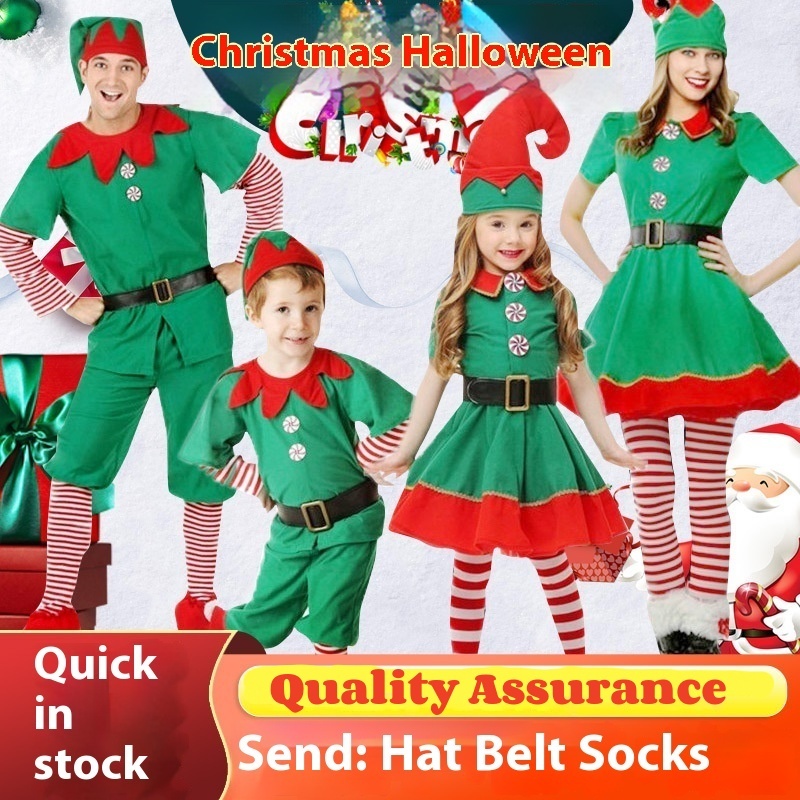 Christmas Elf Costume Kids Boys Girls 2-15yrs Party Career Guidance ...