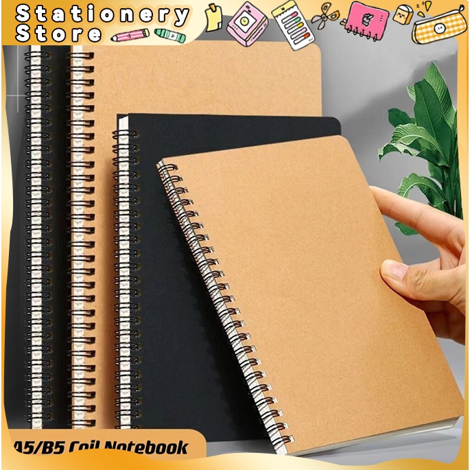 Special Price A5/B5 Spiral Notebooks Kraft and Black Cover Coil ...