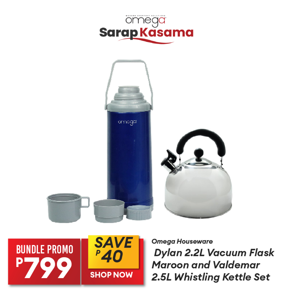 Omega Houseware Dylan 2.2L Vacuum Flask Blue and Valdemar 2.5L ...