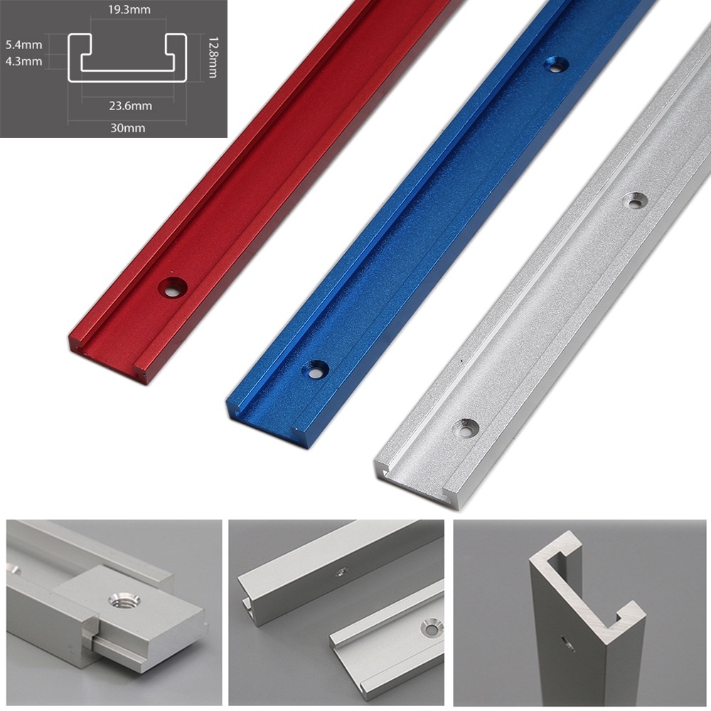Red Aluminum Alloy 300-800mm T-track T-slot Miter Track Jig T Screw ...