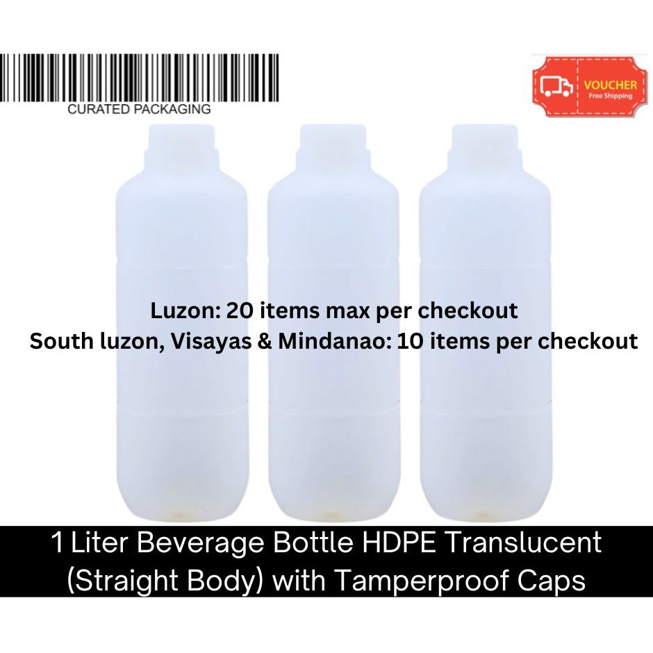 BRAND NEW: 1 Liter Plastic Beverage HDPE Bottles with Tamperproof Screw ...