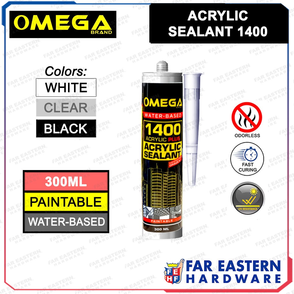 OMEGA Acrylic Gap Sealant 1400 Water Based | Paintable 300mL White Pro ...