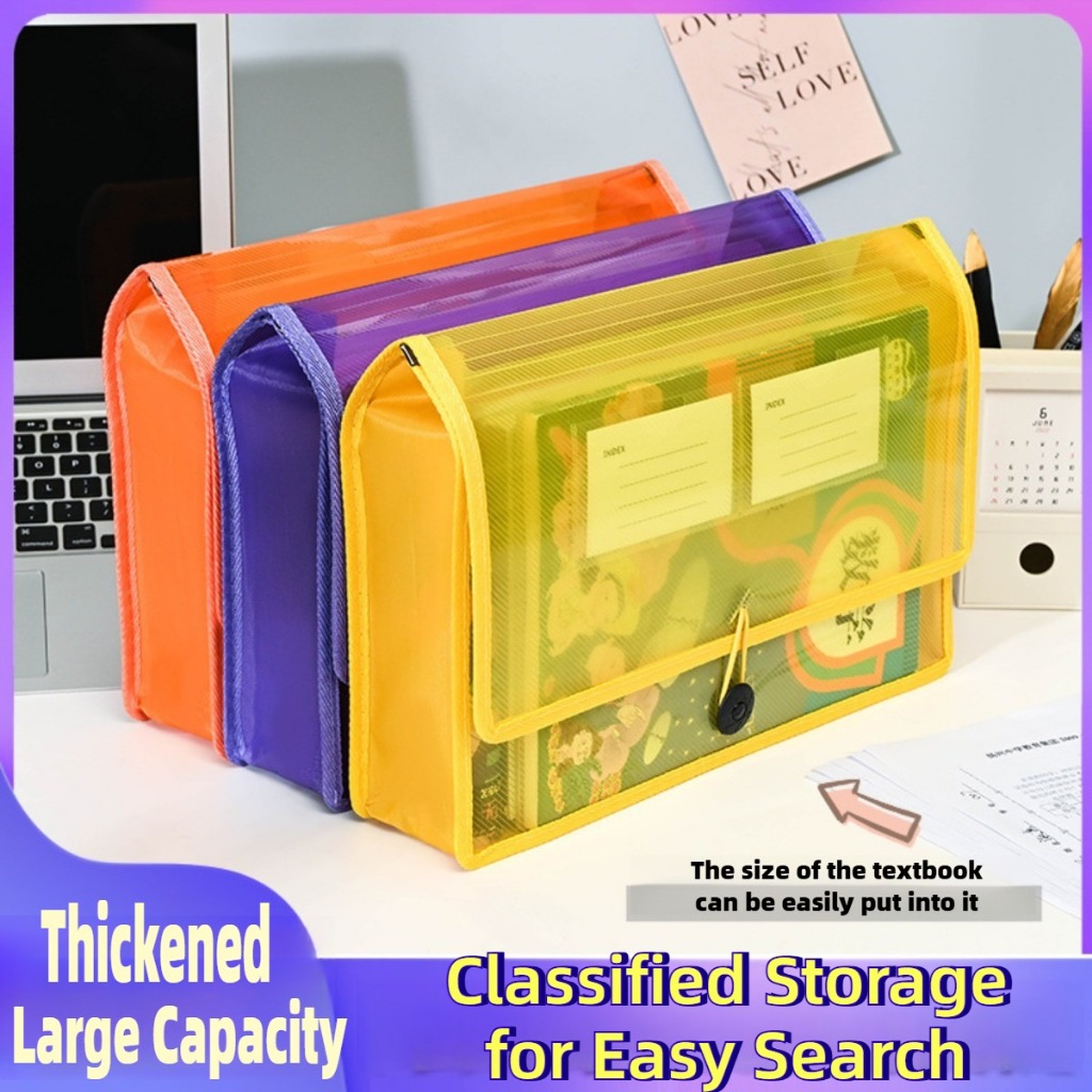 A4 Clear Thickened File Folder Organizer Document Bag with Rope Buckle ...