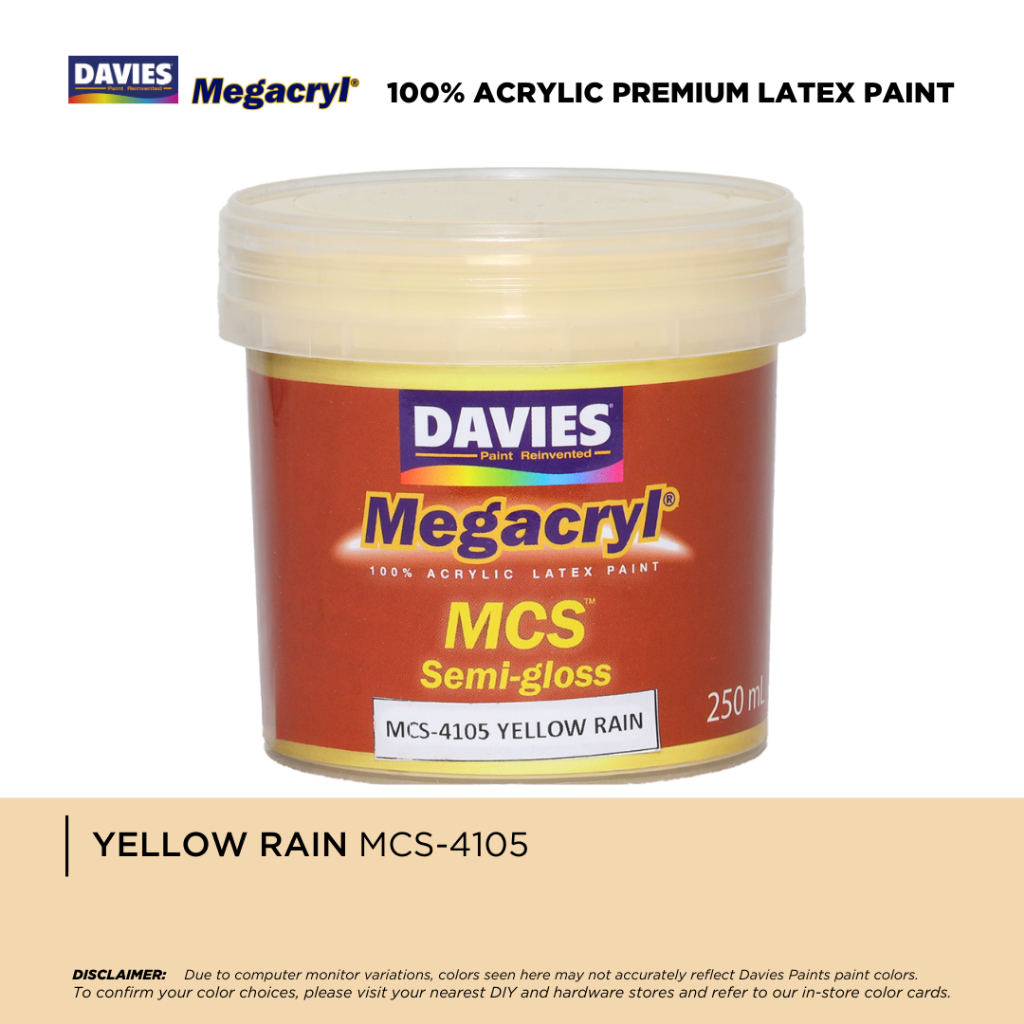 DAVIES Megacryl MCS Color Pods Paint (250ml) Yellow Rain | Shopee ...
