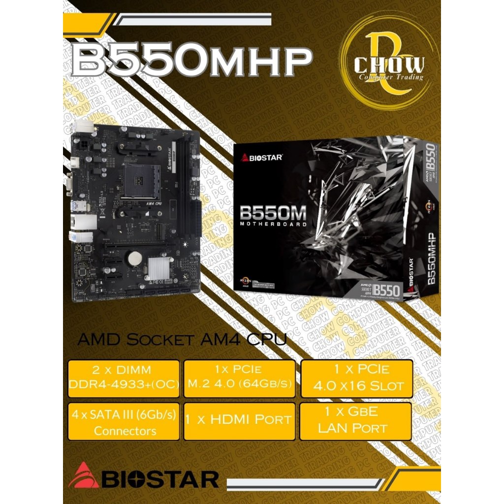 PC CHOW | BIOSTAR B550MH Socket AM4 Motherboard | Shopee Philippines