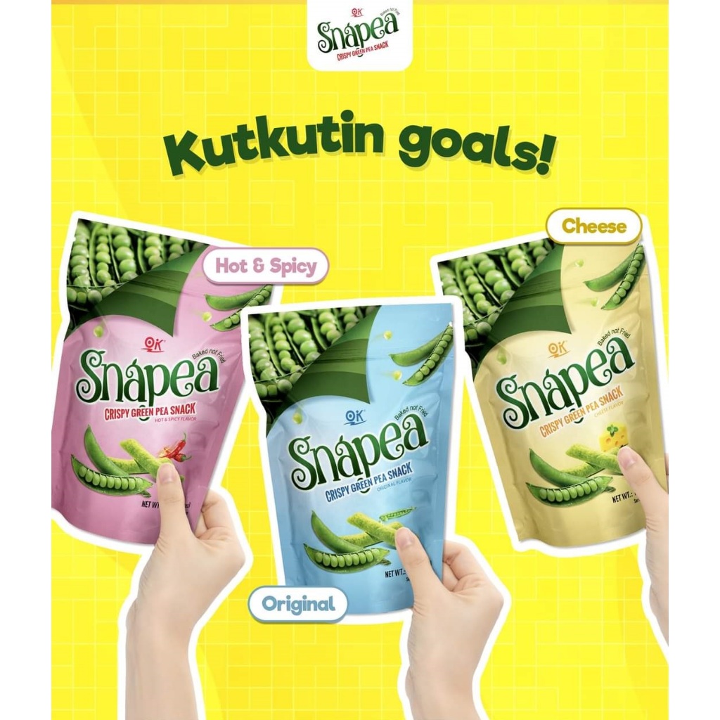 OK SNAPEA CRISPY GREEN PEA BAKED not FRIED 108G | Shopee Philippines