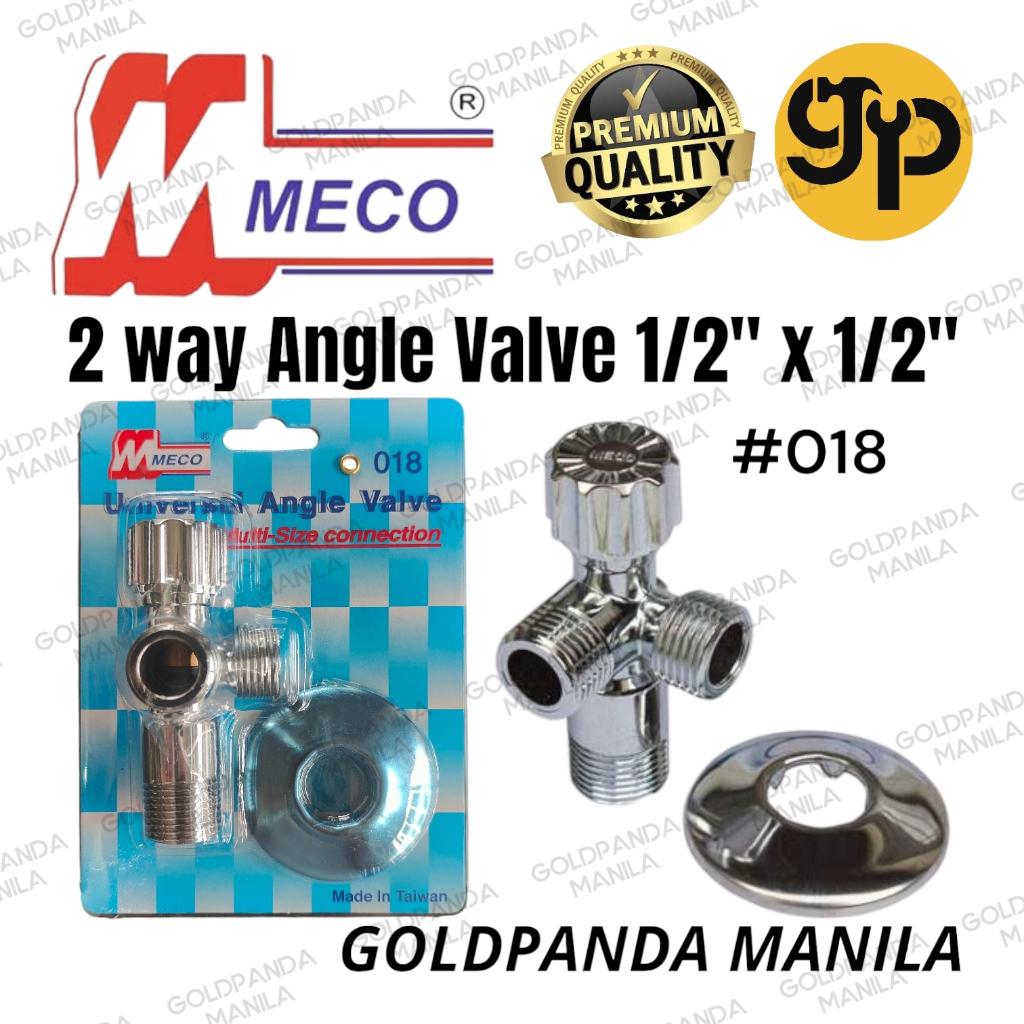 Meco 2 Way Angle Valve, #18, Lavatory, Water Closet Valve, Toilet Hose ...