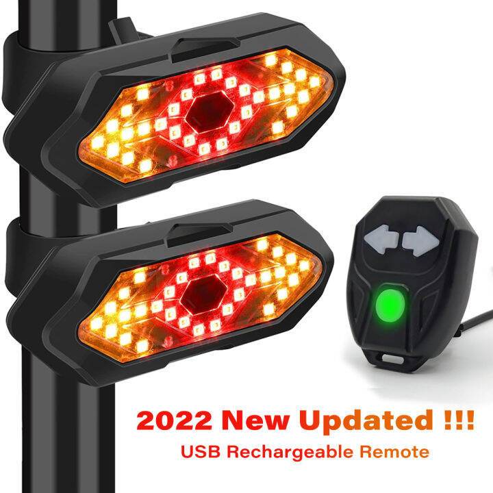 USB Rechargeable Safety Warning Bike Lights Tail Light Turn Signals,5 ...