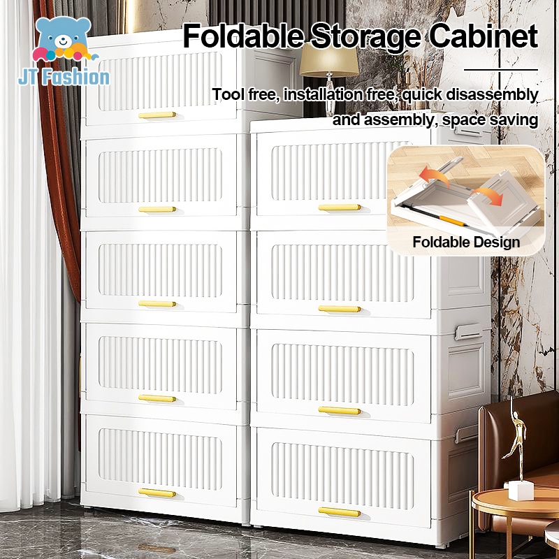 JT Storage Cabinet Drawer Flip Top Storage Box Plastic Wardrobe For ...