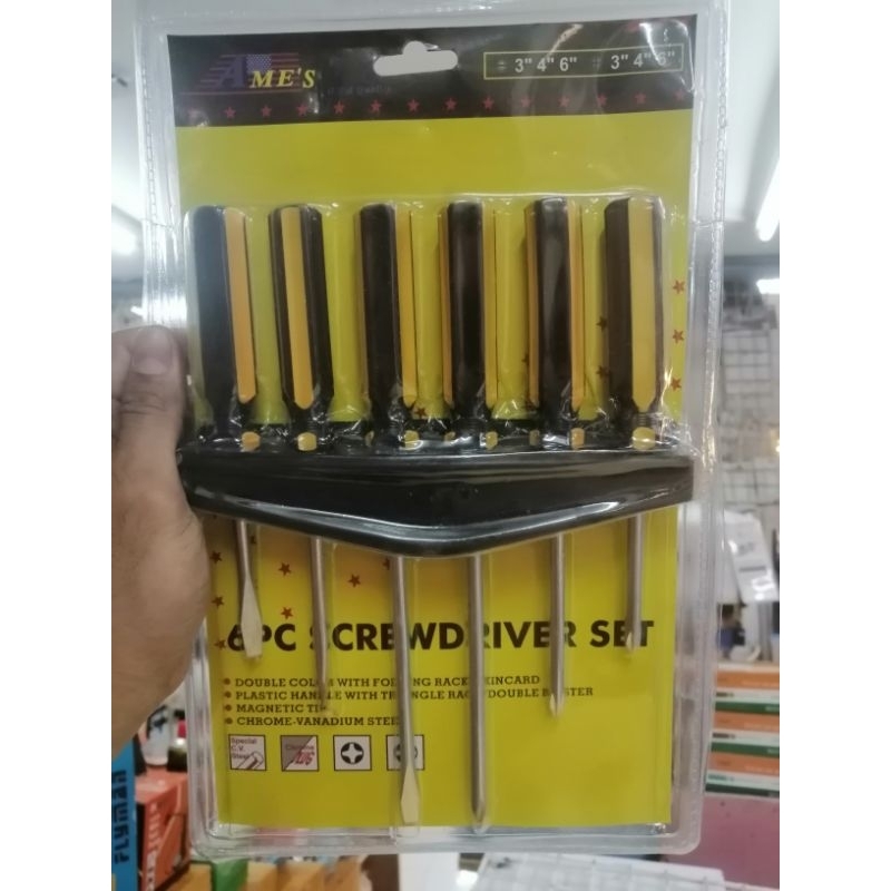 AME'S 6pcs Screwdriver set Philip and Flat Screw | Shopee Philippines
