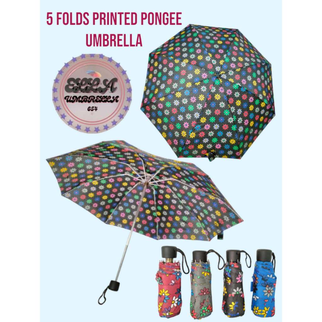 (ecshop) 5 Folds Manual FLOWER printed Pongee | Shopee Philippines
