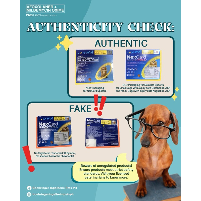 Nexgard plain /Nexgard Spectra per tab Anti Tick & Flea w/ Sticker by ...