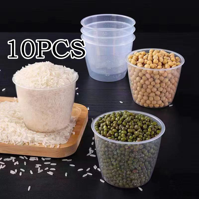 10Pcs Rice Measuring Cup Kitchen Ute Plastic Rice Measuring Cup Clear ...