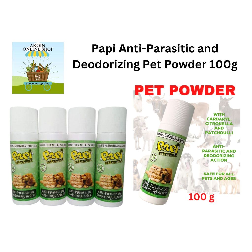 Papi Anti-Parasitic and Deodorizing Pet Powder 100g | Shopee Philippines